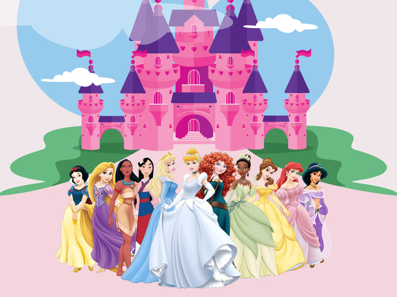 Disney Princesses Backgrounds Beauty Templates Free PPT Grounds